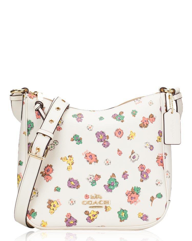 Coach Ellie File Floral Field Shoulder Chalk Multi, Barang Mewah, Tas ...