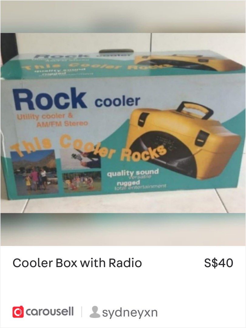 Cooler Box with Radio, Sports Equipment, Hiking & Camping on Carousell