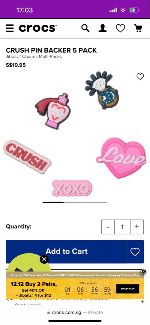 Crocs jibbitz crush pin backer 5 pack, Men's Fashion, Footwear, Shoe ...