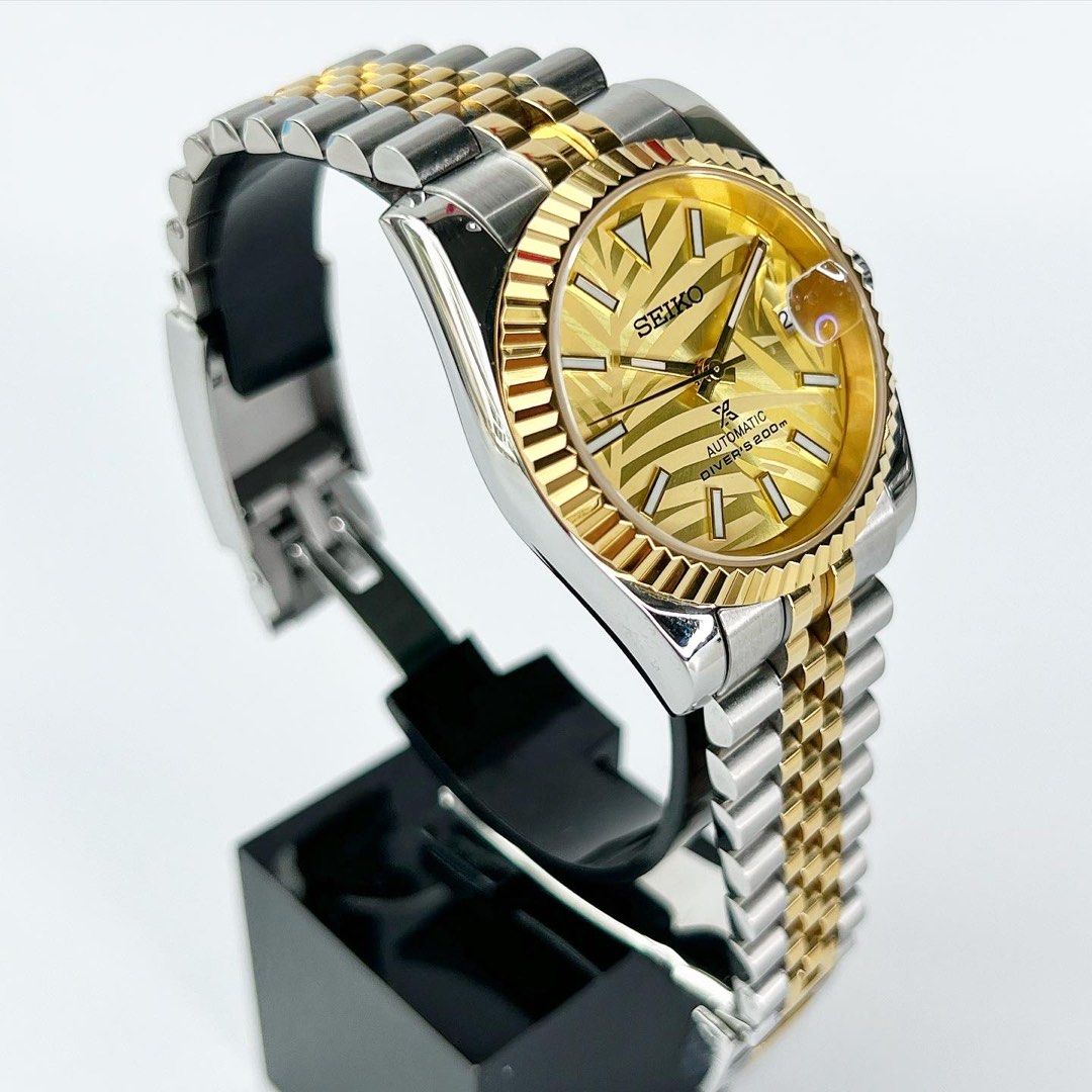 Custom Seiko Mod 2-Tone Gold Motif DJ 36mm, Men's Fashion, Watches ...