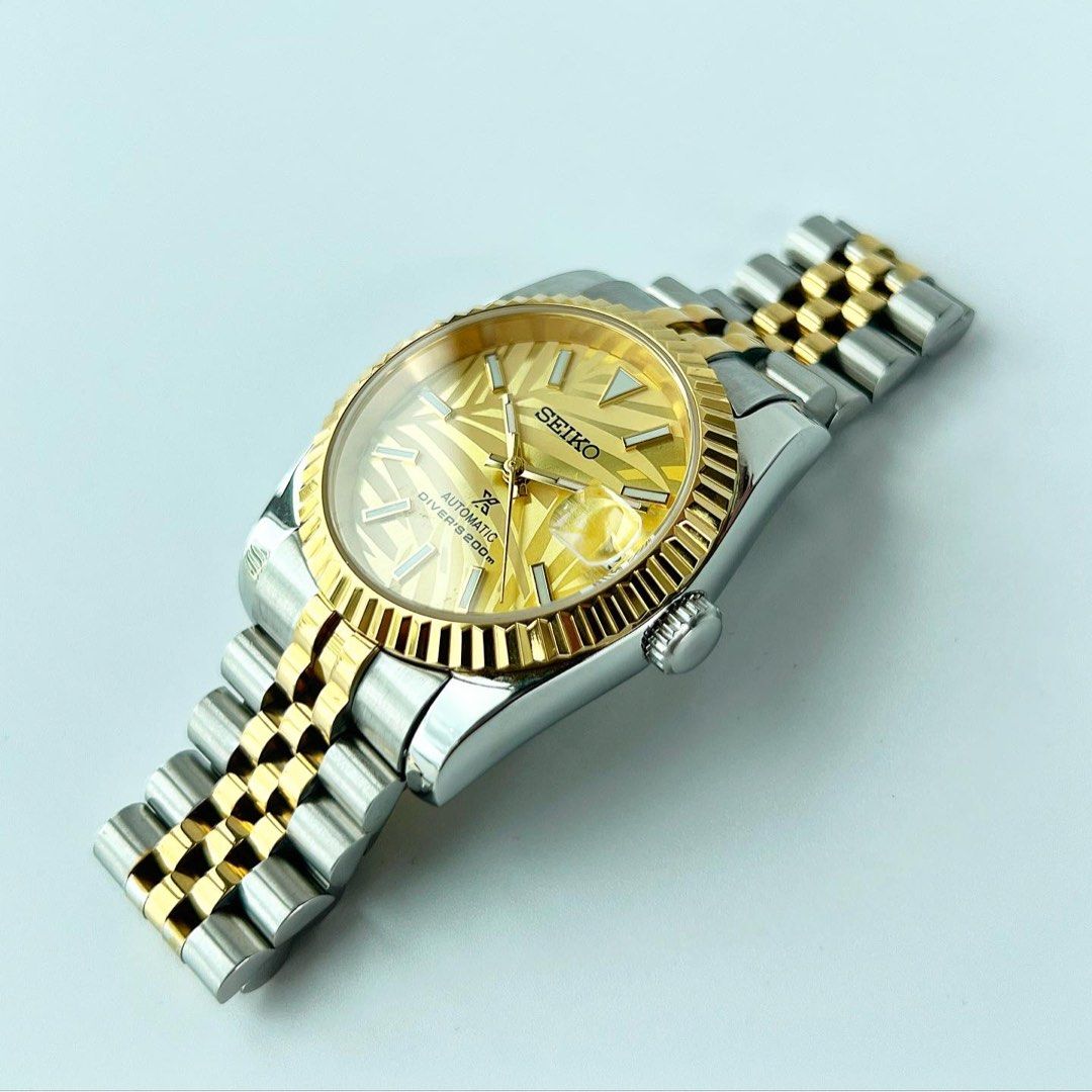 Custom Seiko Mod 2-Tone Gold Motif DJ 36mm, Men's Fashion, Watches ...