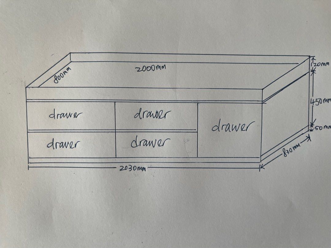 Custom-made Single bed with drawers storage, Furniture & Home Living ...