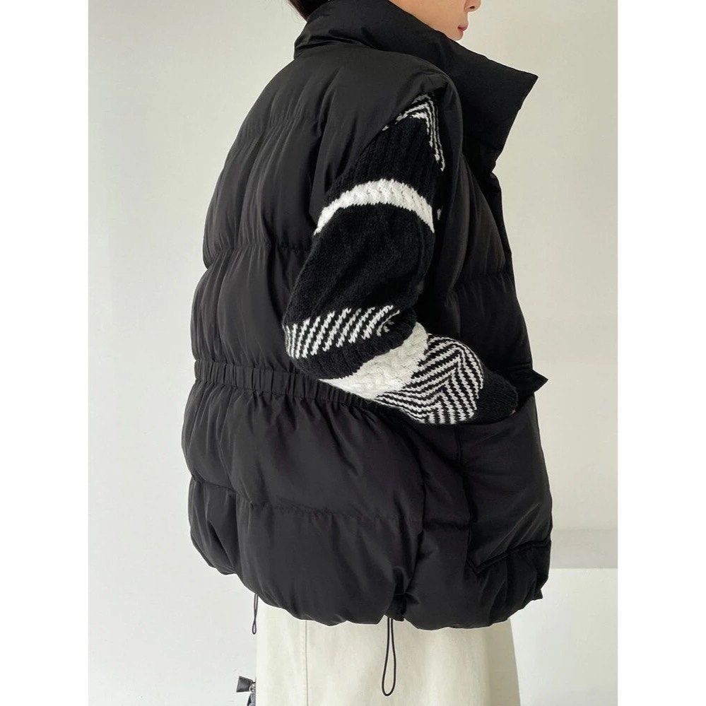 Dazy Zipper Front Flap Pocket Vest Puffer Coat, Women's Fashion, Coats ...
