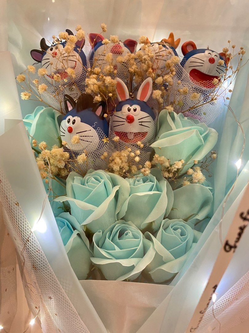 Doraemon Flower Gift Box, Hobbies & Toys, Stationery & Craft, Flowers ...