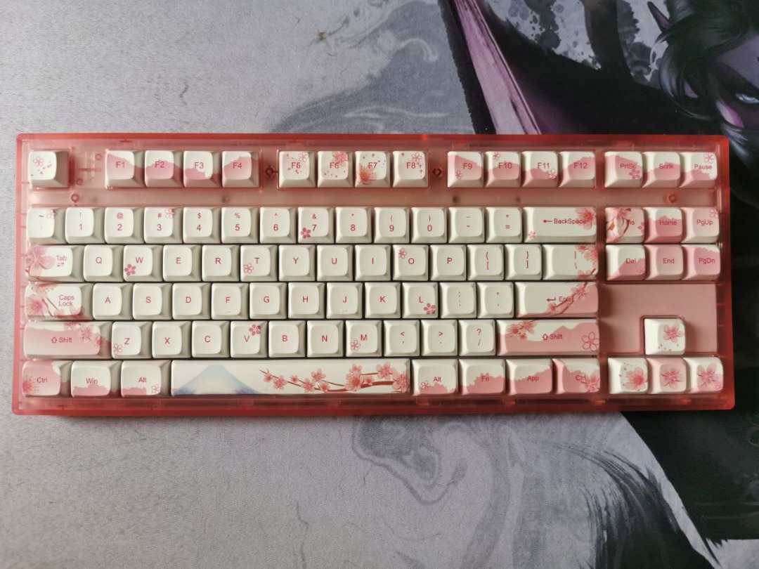 Fully Modded TKL Custom Mechanical Keyboard Sakura Pink, Computers ...