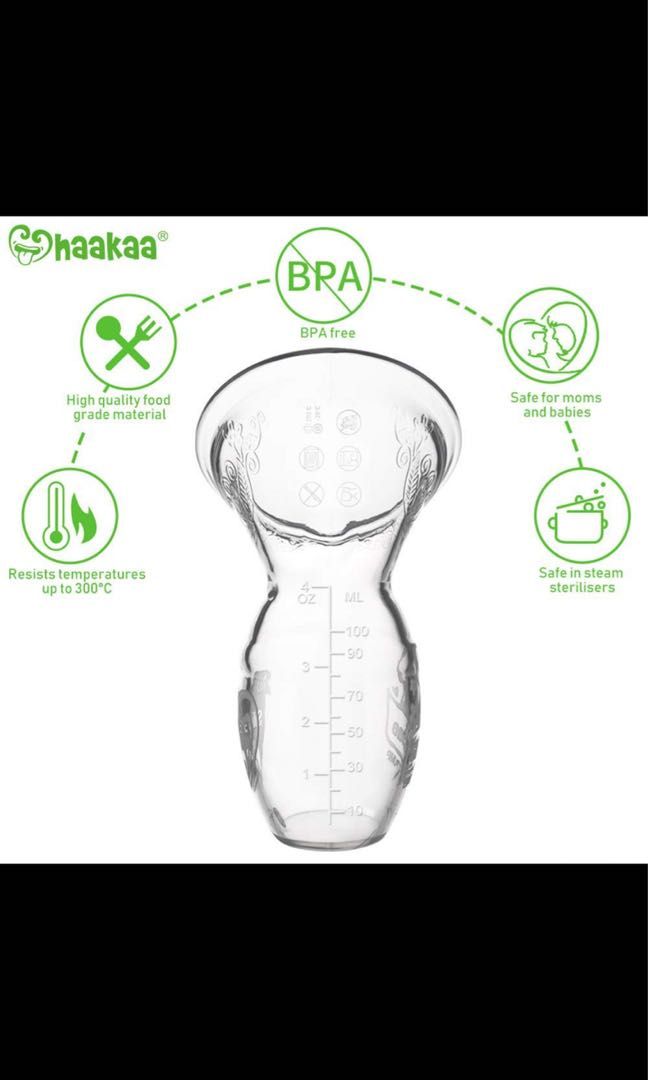 Gen 2 Haakaa Silicone Breast Pump with Suction Base & Cap - 100ml ...