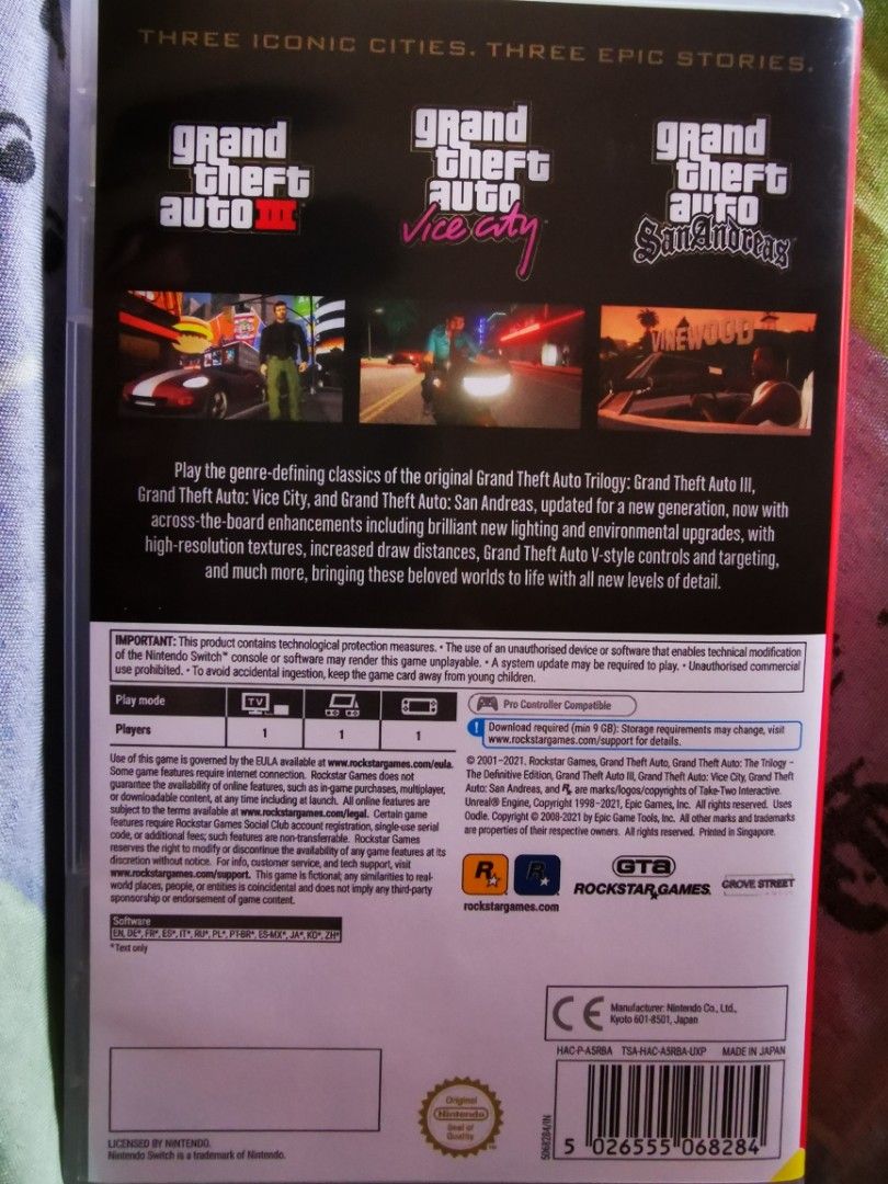 GTA Trilogy Nintendo Switch Game, Video Gaming, Video Games, Nintendo ...