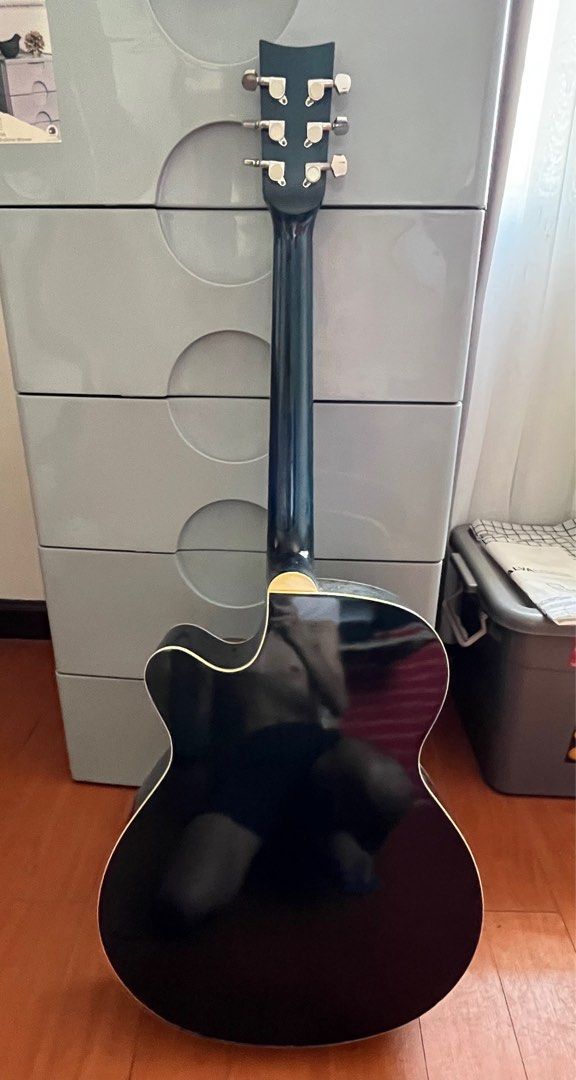 GTX Guitaras - Acoustic Guitar (Blue) with with Body Bag, Capo, Tuner ...