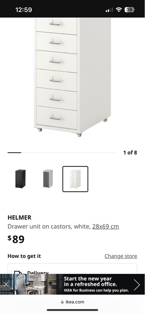 Helmer ikea drawer unit on castors, Furniture & Home Living, Furniture ...