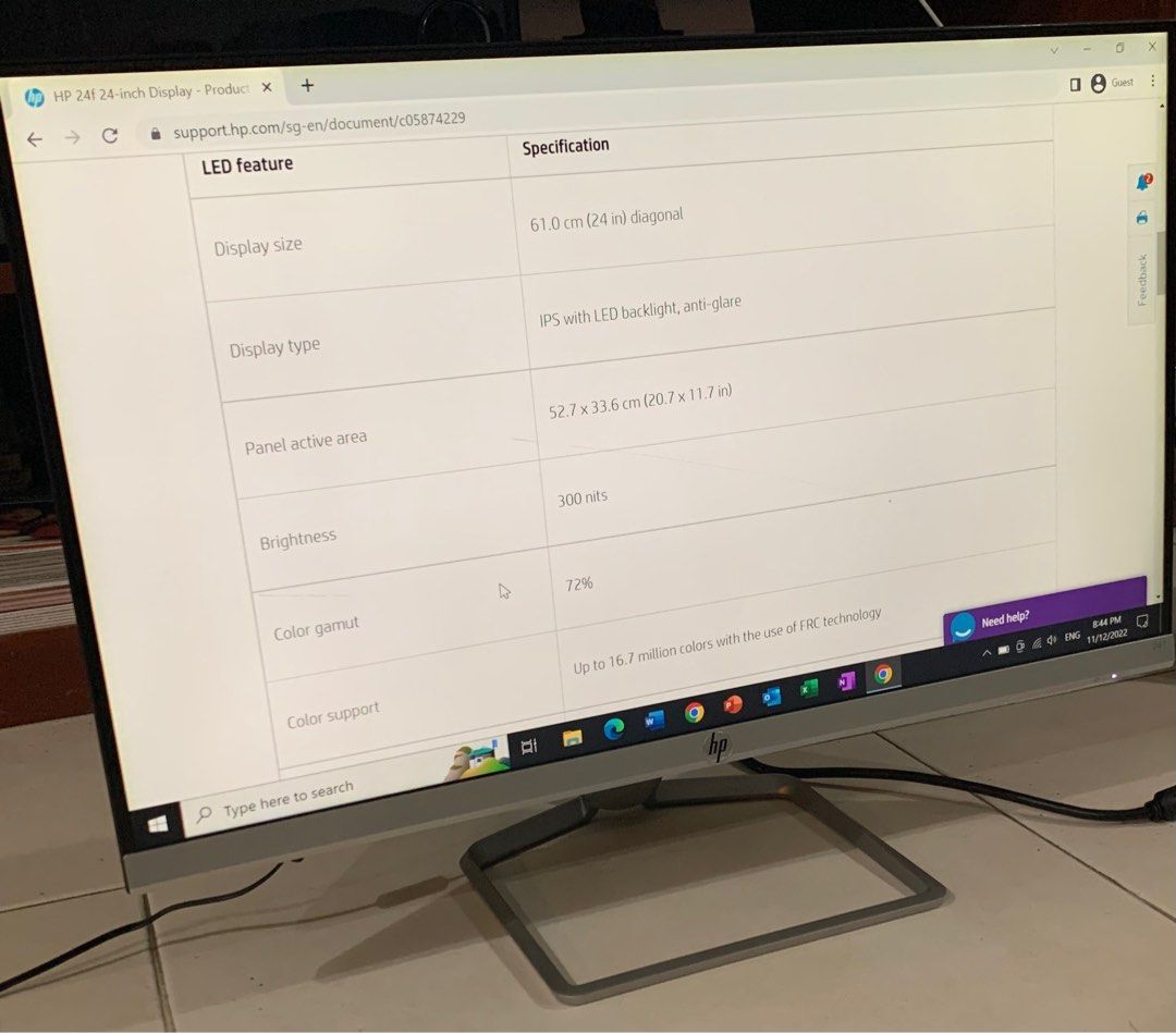 HP 24f Display Monitor Screen, Computers & Tech, Desktops on Carousell
