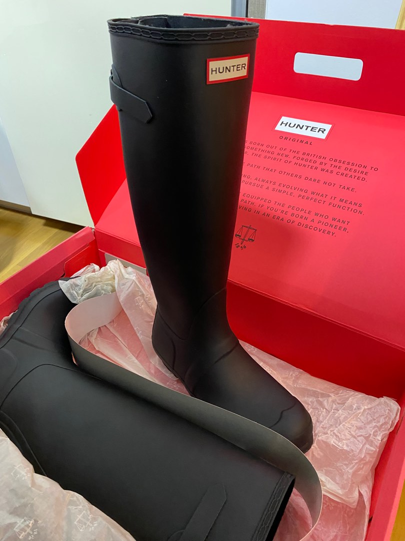 HUNTER Women's Tall Back Adjustable Wellington Boots, Women's Fashion, Footwear, Boots on Carousell