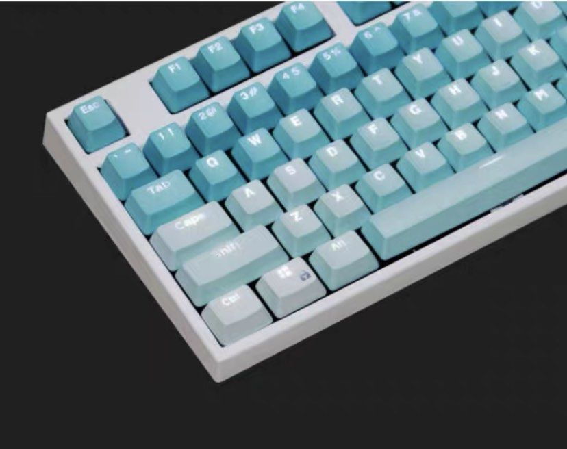 Frost Blue PBT keycaps for LED keyboard, Computers & Tech, Parts ...