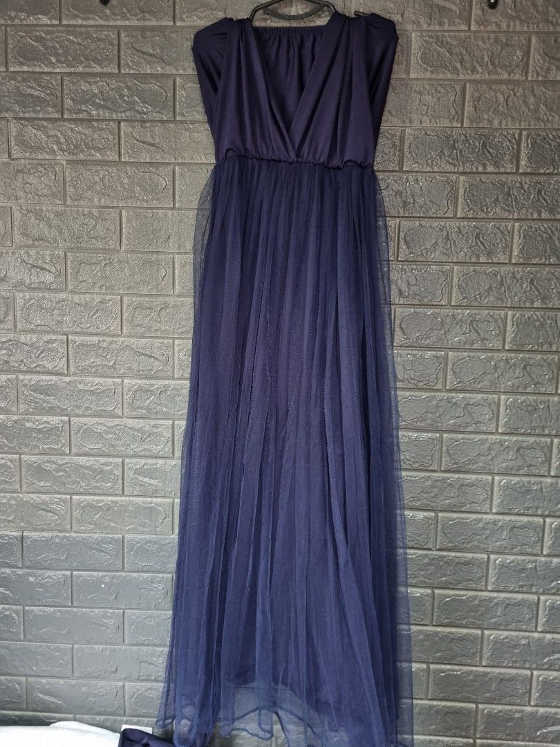 Infinity Tulle Gown Blue, Women's Fashion, Dresses & Sets, Evening ...