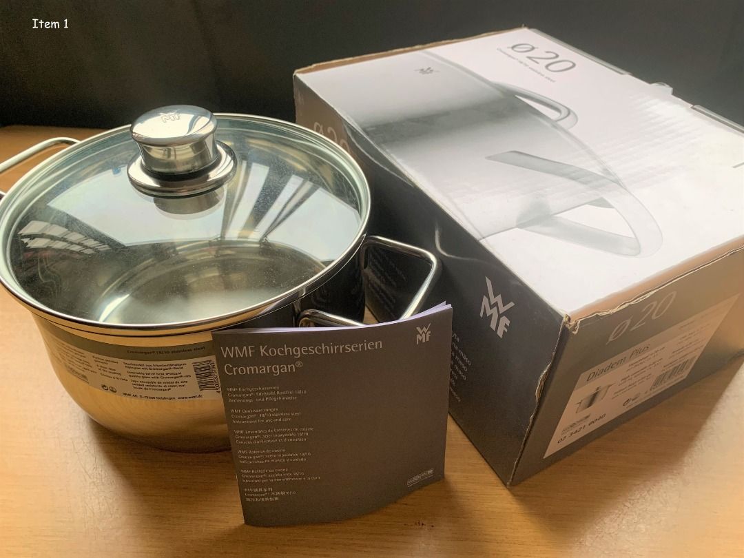 Item 1: WMF 20cm Diadem High Casserole with Lid / Item 2 : Royal VKB 36cm Wok / Item 3 : Royal ...