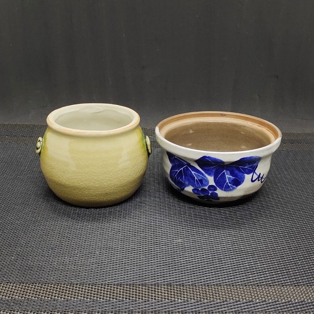 Japanese Stoneware Ceramic Mini Jar Pot and Hand Painted Tea Bowl ...