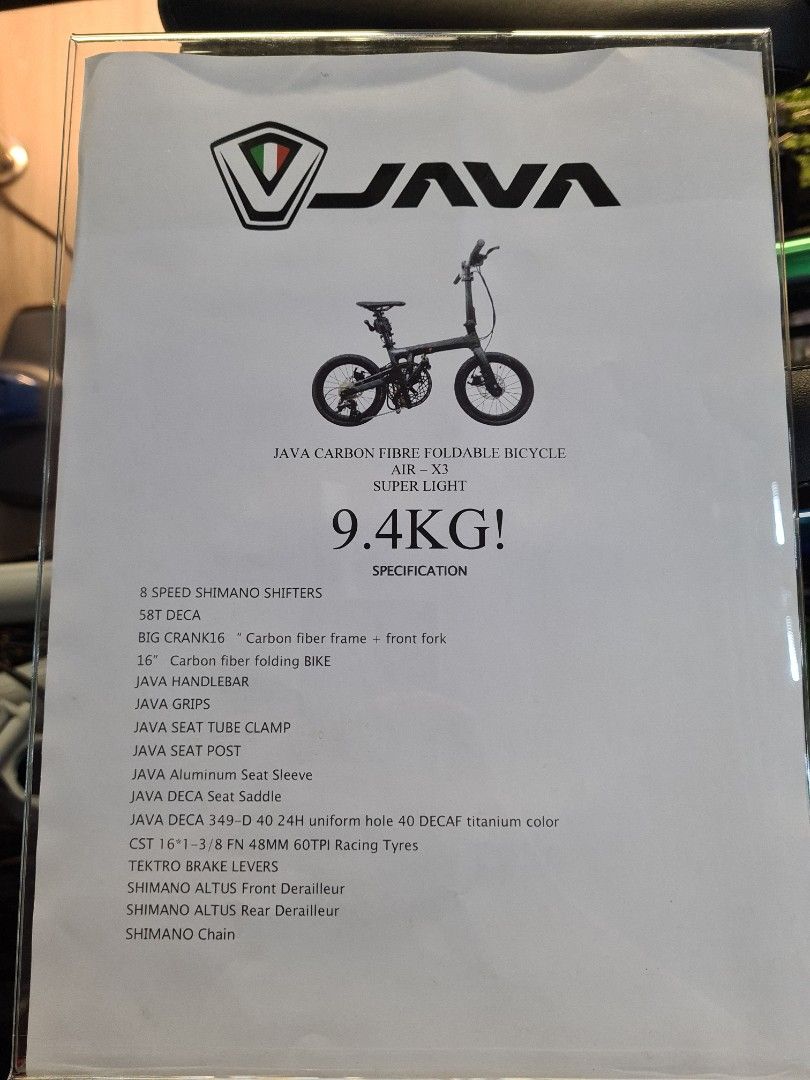 JAVA AIR X3 Carbon Bike, Sports Equipment, Bicycles & Parts, Bicycles on Carousell
