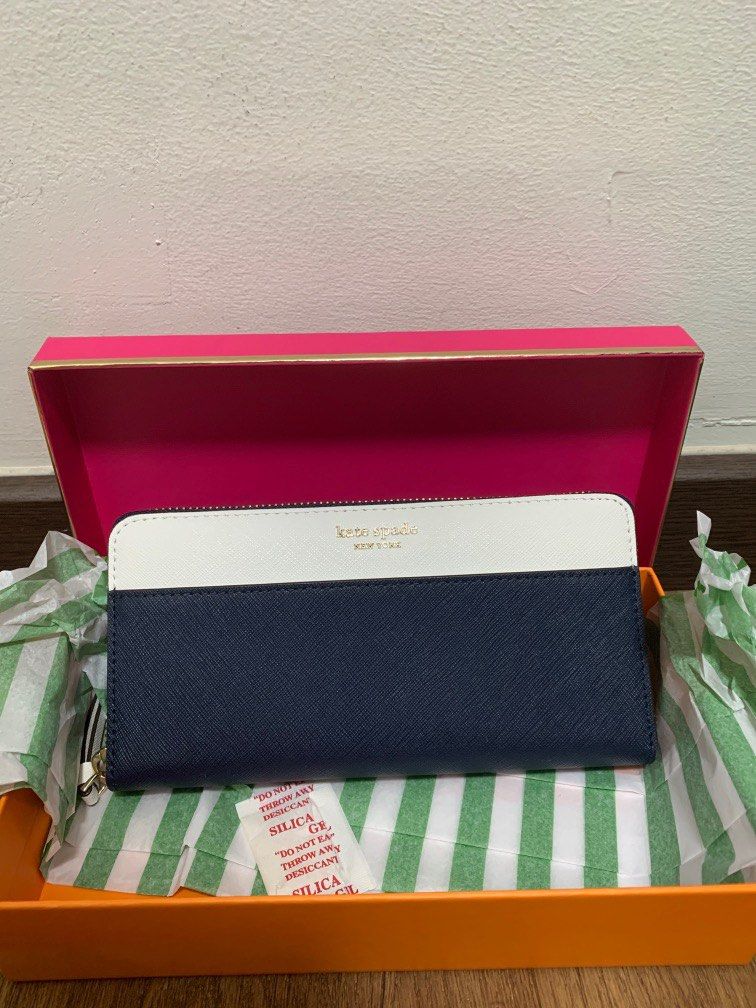 Kate Spade Long Wallet in blue/green, Luxury, Bags & Wallets on Carousell