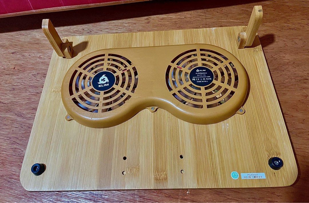 KLIM Bamboo Laptop Cooling Pad Adjustable Speed Cooling stand with Fans ...