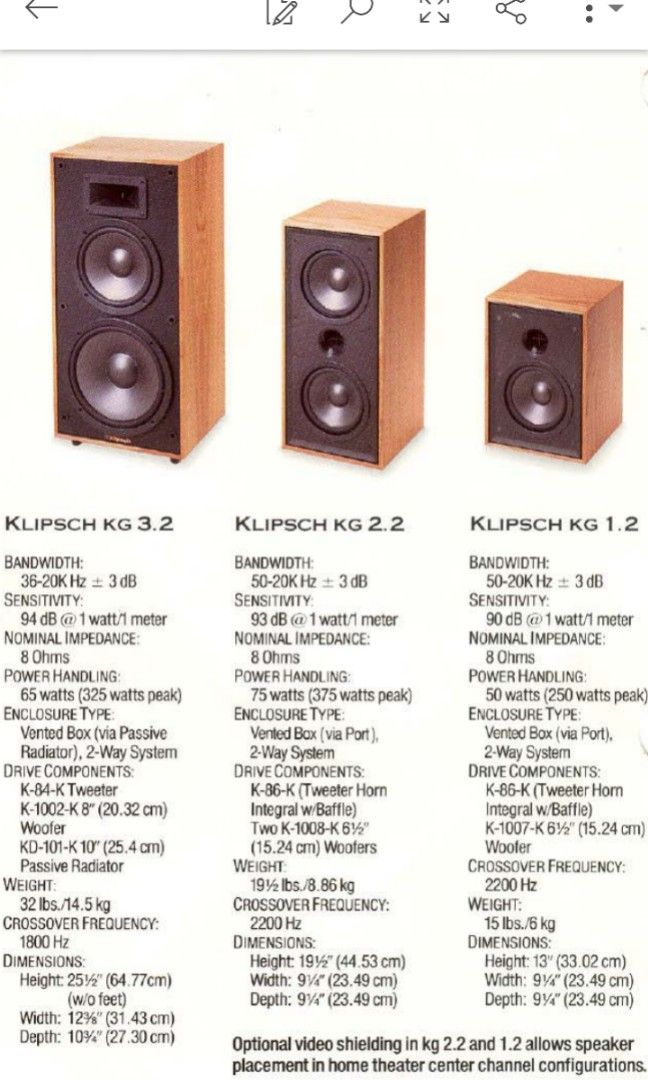 Klipsch KG 2.2V speaker, Audio, Soundbars, Speakers & Amplifiers on Carousell