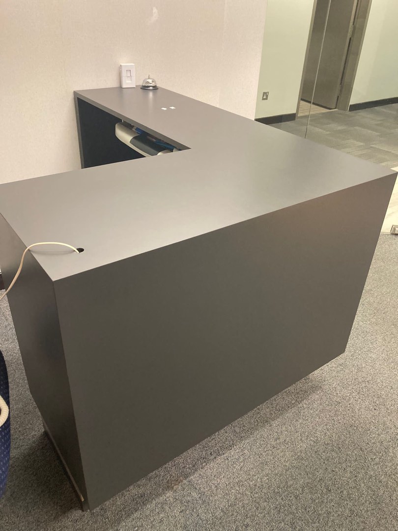 L shape small reception table, Furniture & Home Living, Furniture ...