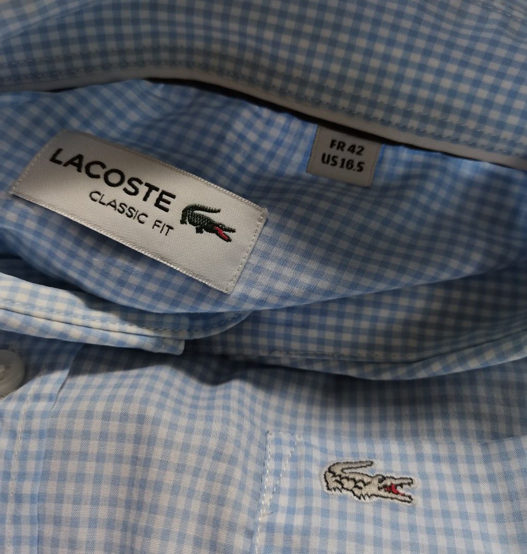 Lacoste formal longsleeve, Men's Fashion, Tops & Sets, Formal Shirts on ...