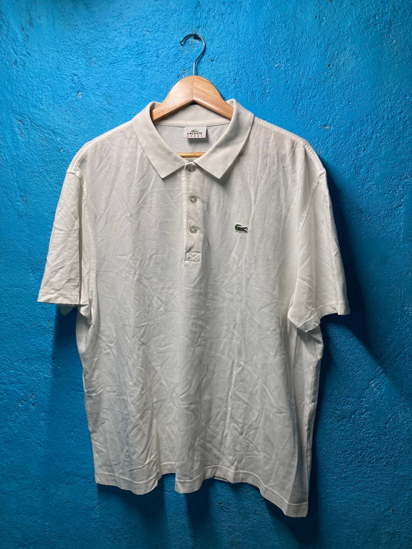 Lacoste white polo shirt, Men's Fashion, Tops & Sets, Tshirts & Polo Shirts on Carousell