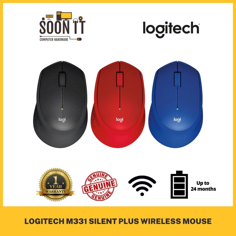 Logitech M331 Silent Plus Wireless Mouse Blue Computers And Tech Parts And Accessories Mouse