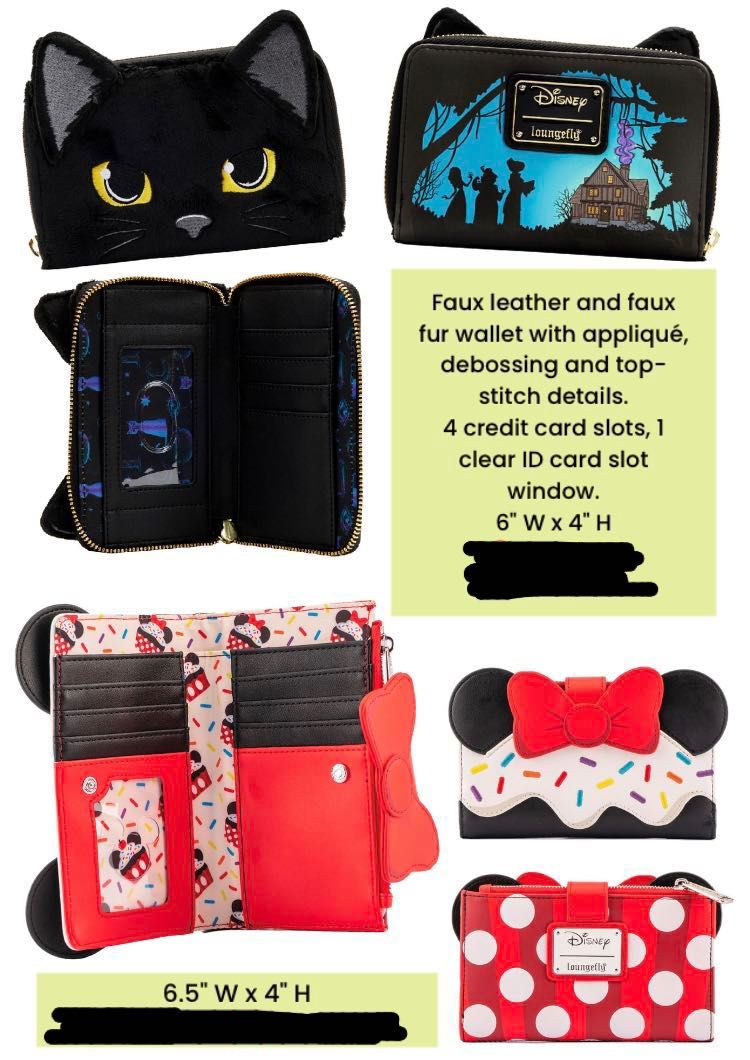 Loungefly Disney Minnie Mouse Wallet Hocus Pocus Binx Black Cat Star ...