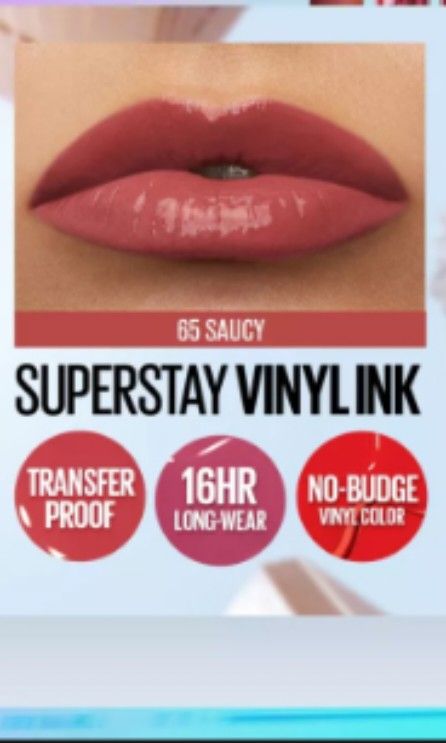 Maybelline Superstay Vinyl Ink in Saucy, Beauty & Personal Care, Face ...