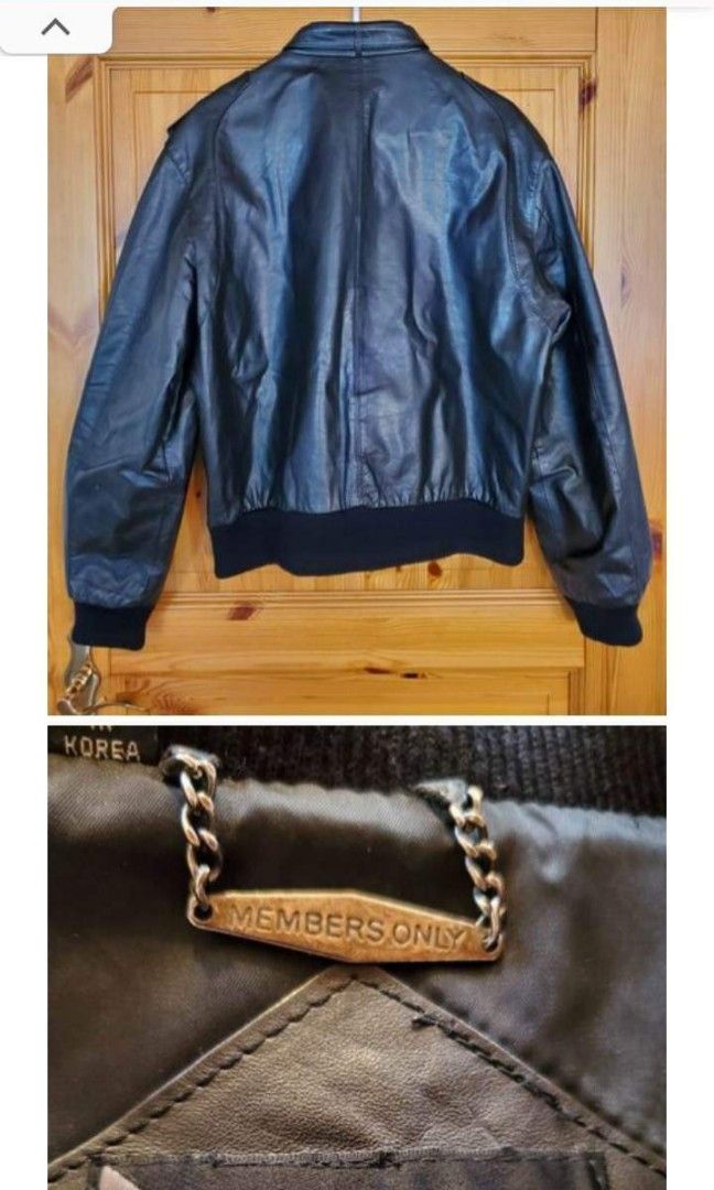 Members Only 80's Vintage leather jacket size 42, Men's Fashion, Coats ...