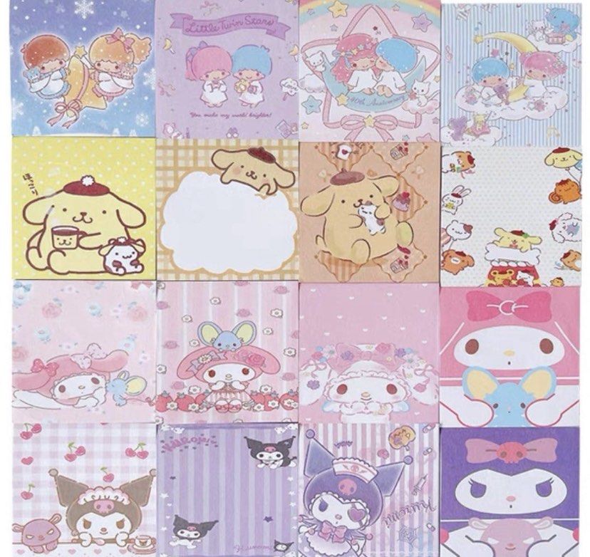 Memo sticky note pad post stick Kuromi melody cinnamoroll pochacco ...