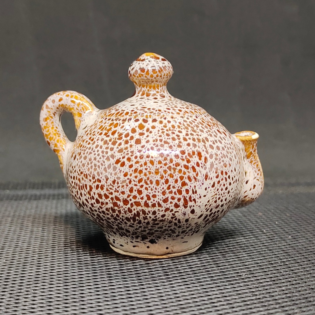 Miniature Leopard Pattern Teapot Handmade Pottery Figurine, Hobbies ...