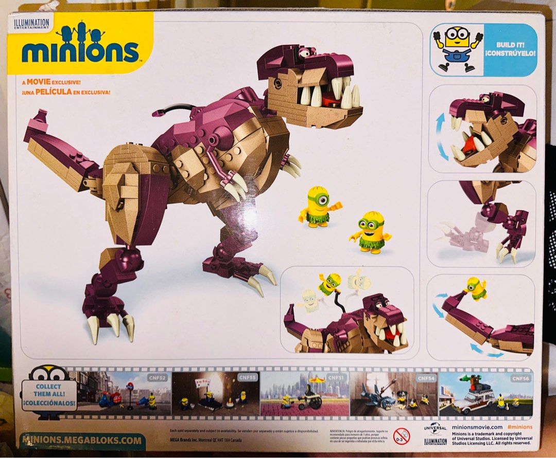 Minions Lego Mega Bloks Dinosaur T-Rex 恐龍 暴龍, 興趣及遊戲, 玩具 & 遊戲類 - Carousell