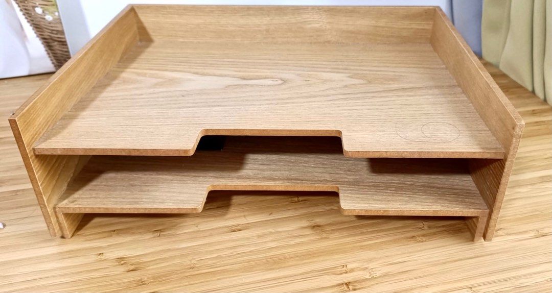 Muji Wooden Letter Tray / Table Organiser, Furniture & Home Living ...