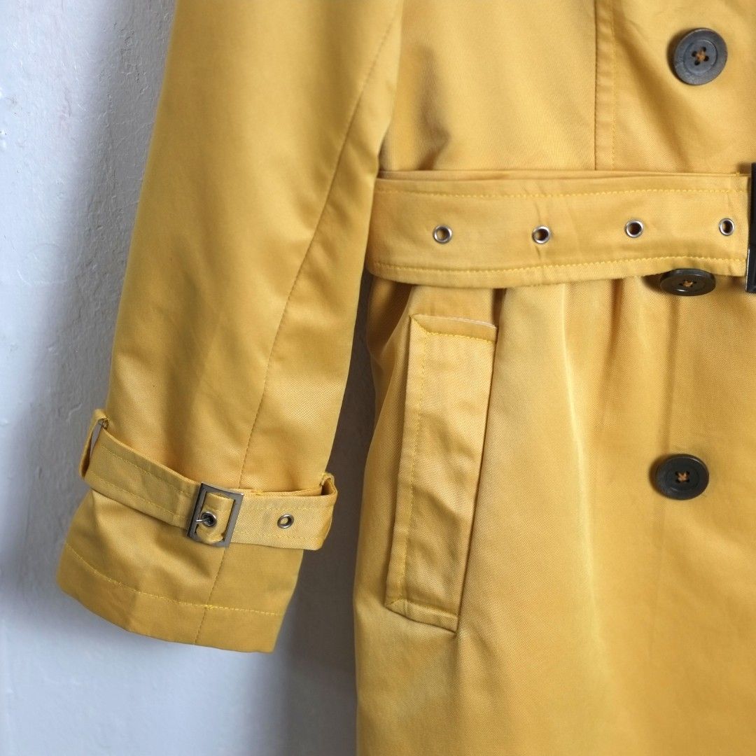 Mustard Trench Coat Blazer Double Breasted, Women's Fashion, Coats, Jackets and Outerwear on ...