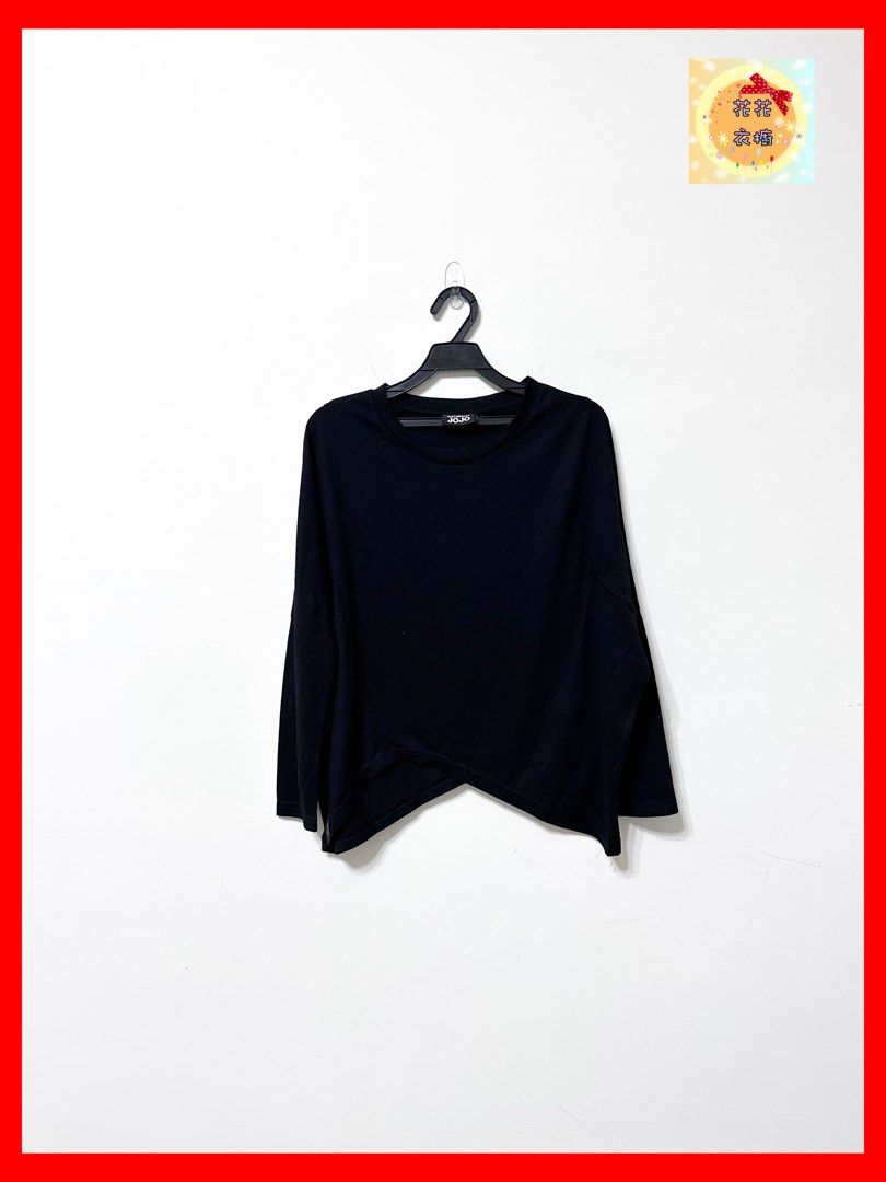 NATURALLY JOJO 二手 長袖 棉質 微造型 寬版 A402 【花花衣櫥】, 她的時尚, 上衣, T恤在旋轉拍賣
