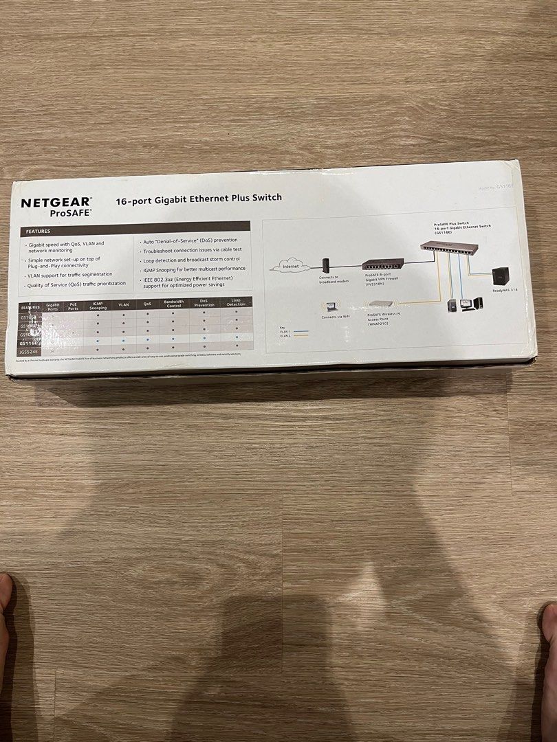 Netgear 16 ports gigabit ethernet plus switch gs116e, Computers & Tech ...
