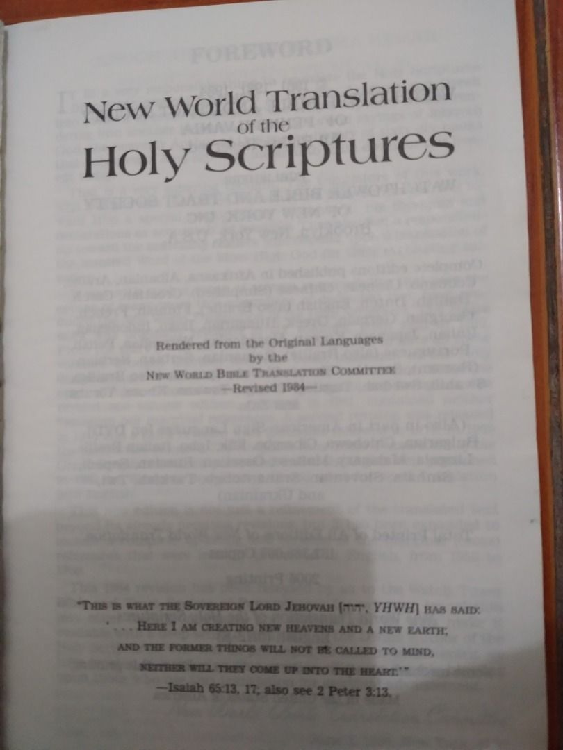 New World Translation of the Holy Scriptures Gold Gilded, Hobbies ...