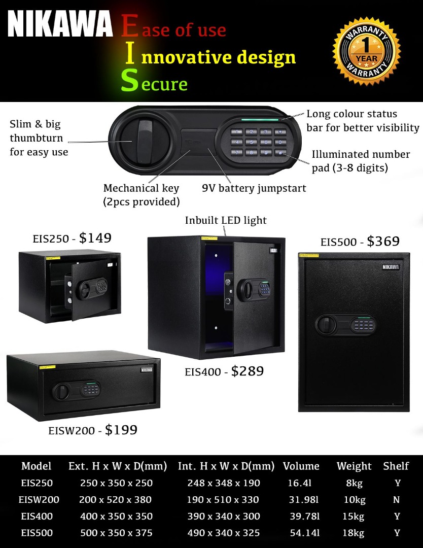 NIKAWA EIS Safe Box, Furniture & Home Living, Security & Locks, Safe on ...