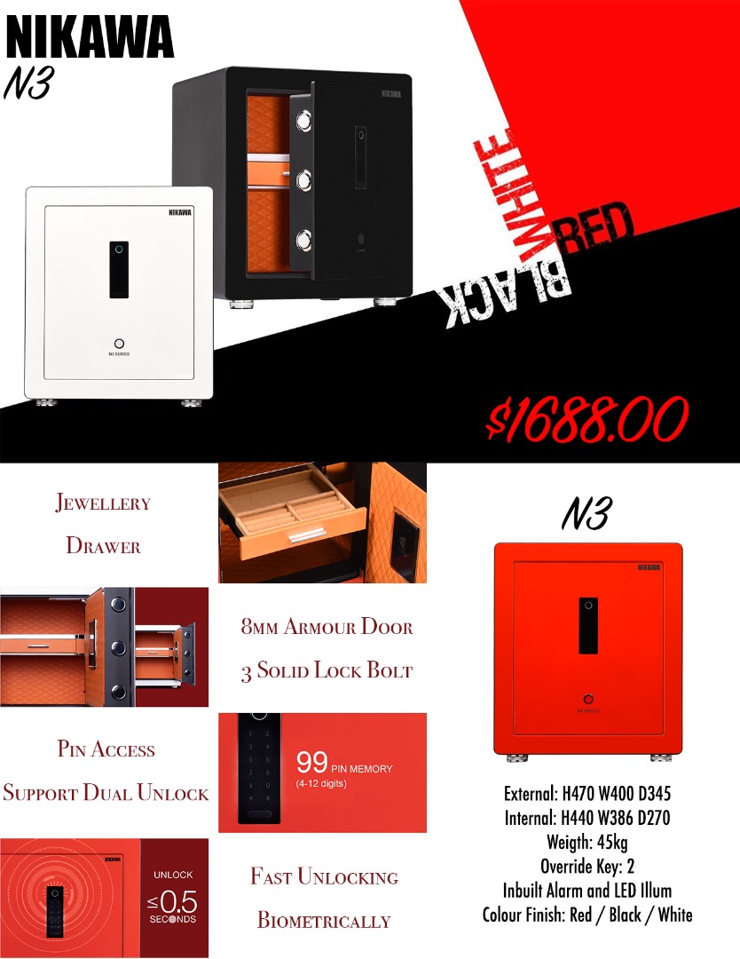 Nikawa N3 Safe Box, Furniture & Home Living, Security & Locks, Safe on ...