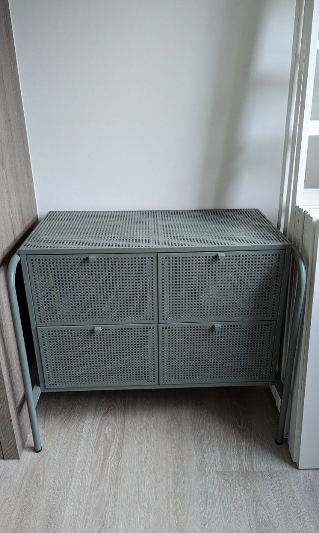 NIKKEBY Chest of 4 drawers, grey-green, Furniture & Home Living, Furniture, Shelves, Cabinets ...