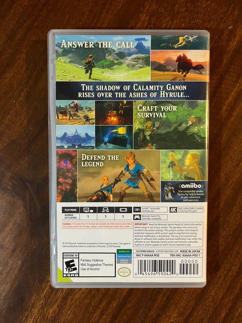 Nintendo Switch The Legend Of Zelda Breath Of The Wild Video Gaming