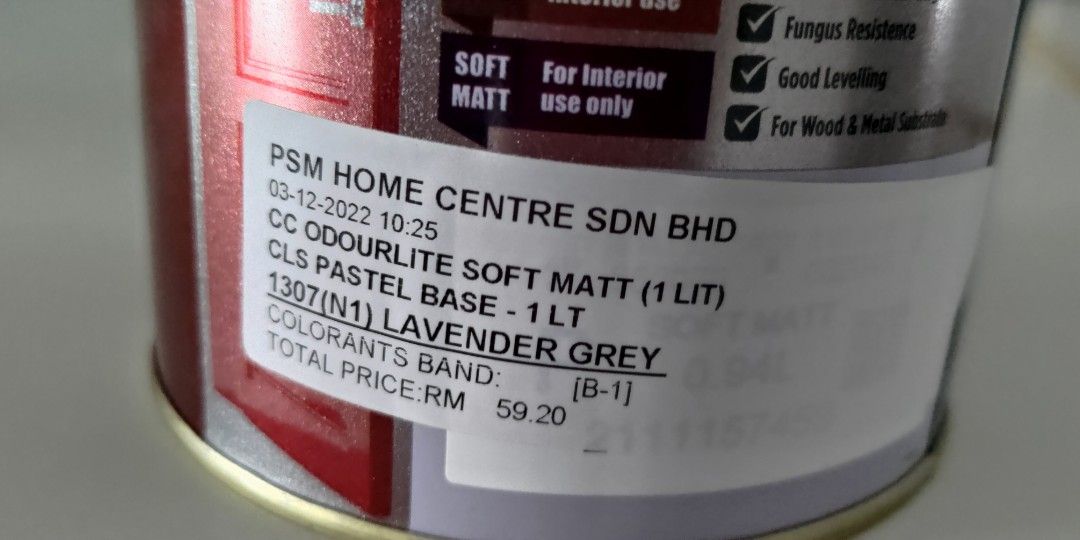 Nippon Paint for Wood & Metal (Lavender Grey), Furniture & Home Living ...