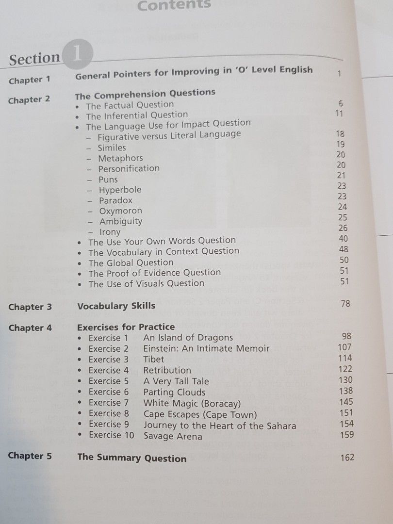 O level English Comprehension Distinction in English, Hobbies & Toys ...