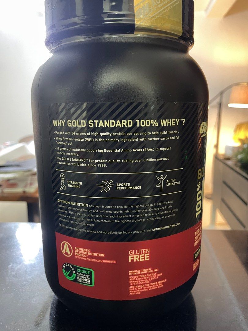 Optimum Nutrition Gold Standard 100% Whey Protein (2 lbs) w/ FREE ...
