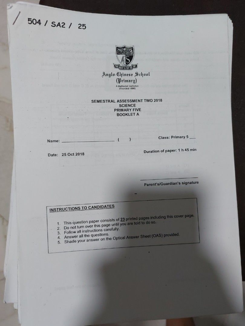 P5 Science Exam Paper, Hobbies & Toys, Books & Magazines, Textbooks on ...