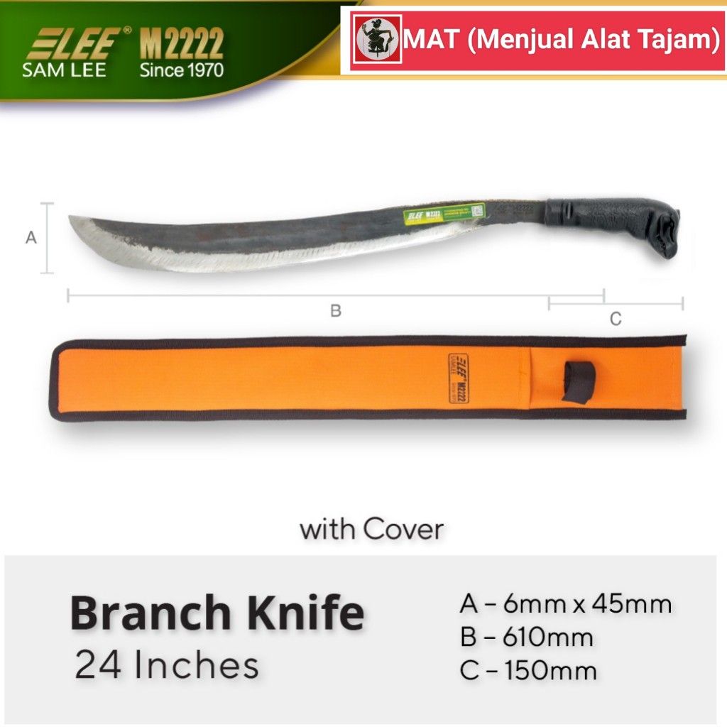 Kelewang 24 inchi Bersarung / 24 Inch Branch Knife With Cover / Parang Tebas Bersarung 24 inchi ...