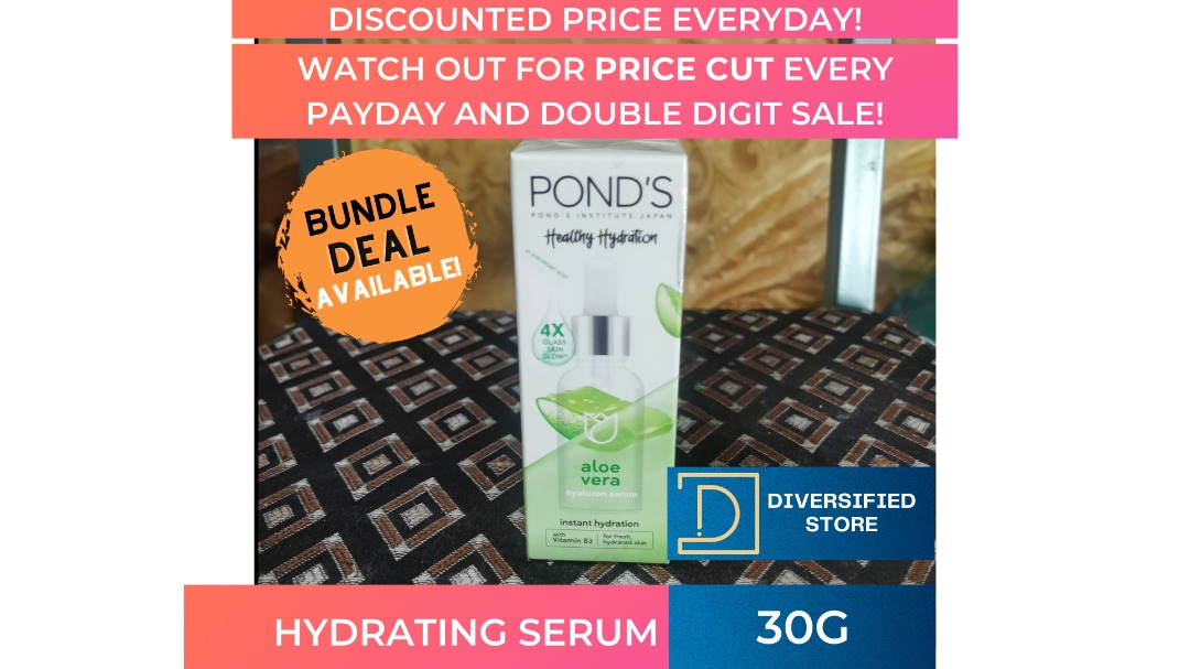 Pond's Healthy Hydration Aloe Vera Hyaluron Serum 30g, Beauty ...