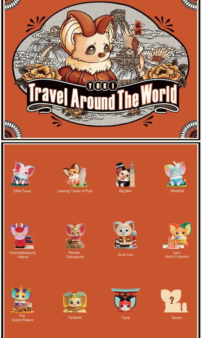 Popmart yoki travel around the world, Hobbies & Toys, Memorabilia ...