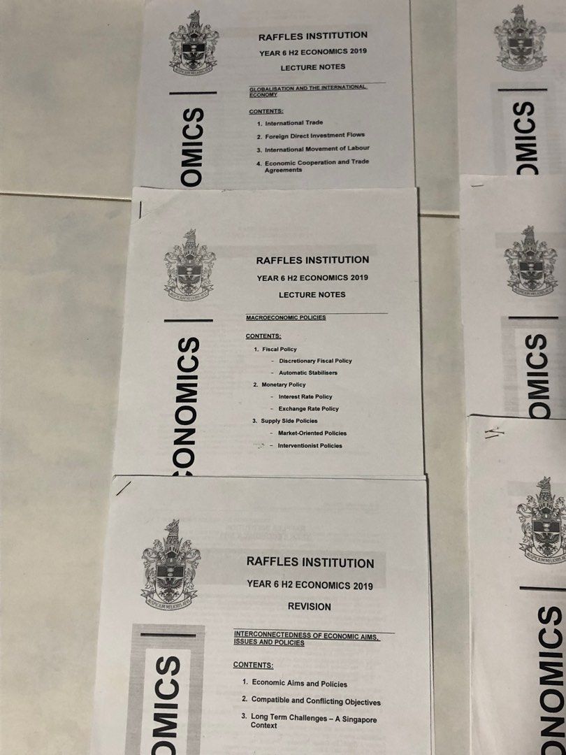 Raffles Institution JC (RI) H2 Economics Lecture Notes 2018/2019 ...